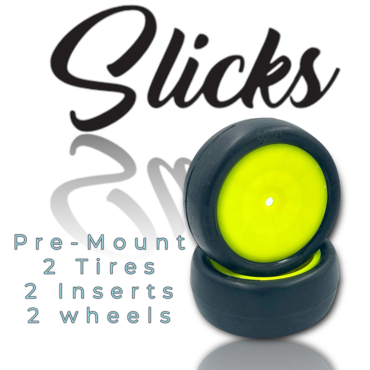 Slick 2wd 2.2'' Front Tires Pre-Mount Yellow – Pro-Motion RC