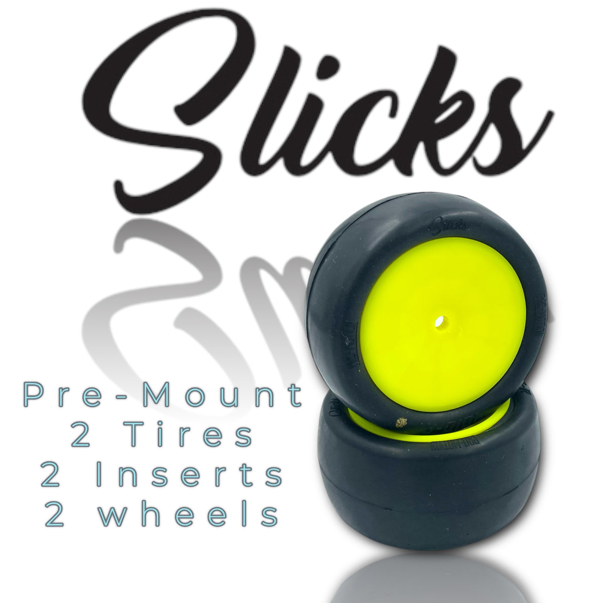 Slick 2.2'' Rear Tires Pre-Mount Yellow – Pro-Motion RC