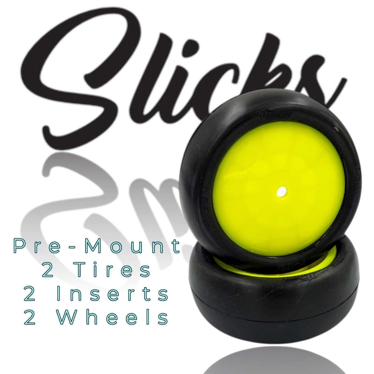 Slick 4wd 2.2'' Front Tires Pre-Mount Yellow – Pro-Motion RC